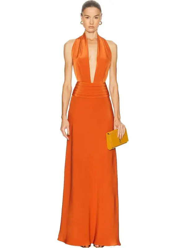 Ila Tina V-neck Dress - Orange