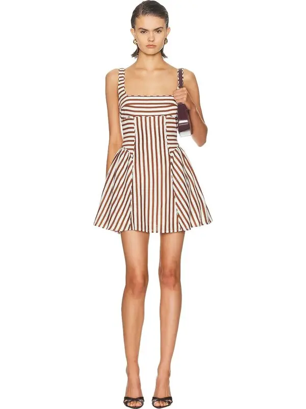 Cult Gaia Banks Mini Dress - Small Saddle Stripe