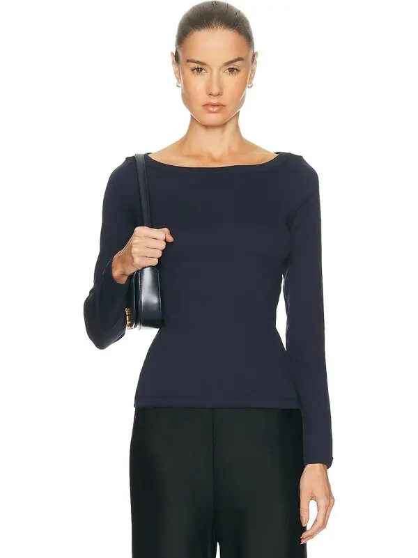 FLORE FLORE Steffi Long Sleeve Top - Navy
