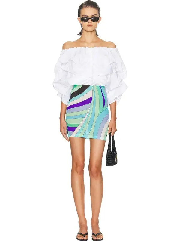 Emilio Pucci Off-the-shoulder Mini Dress - Bianco