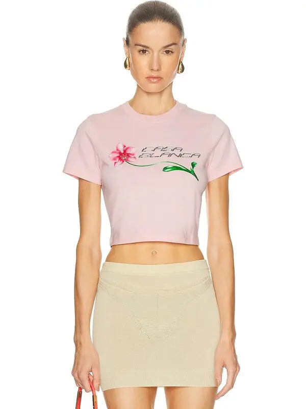 Casablanca Cropped Baby Tee - Orchid Logo