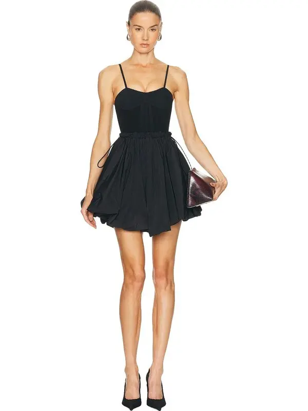 Attico Flared Bubble Mini Dress - Black