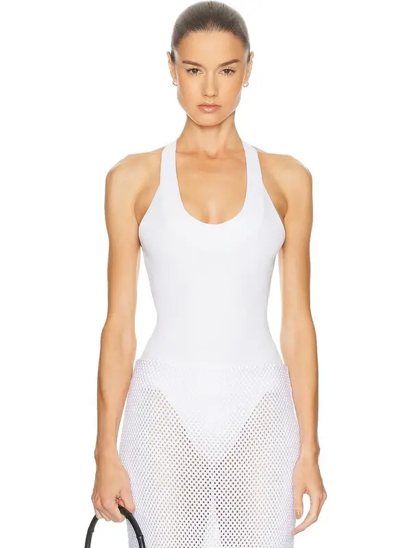 Brandon Maxwell Dahlia Knit Bodysuit - Optic White