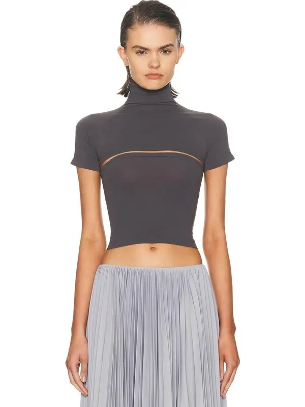 Alaïa Cut-out Top - Anthracite