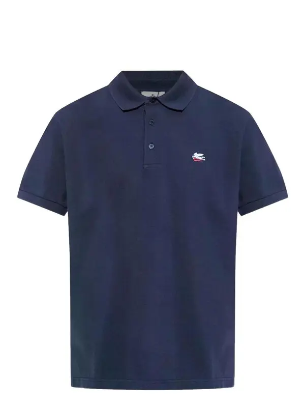Etro Pegaso-embroidery Polo Shirt - Blue