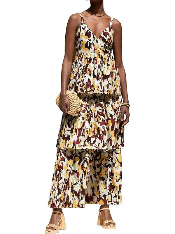 RO&ZO Confetti Print Tiered Dress - Pink