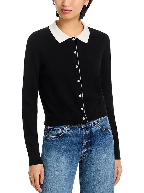 Velvet By Graham & Spencer Riven Collared Cardigan - Black