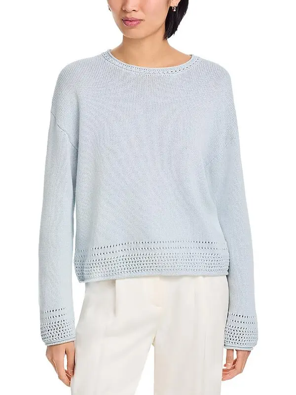 Velvet By Graham & Spencer Rosalyn Crewneck Sweater - Ice Blue