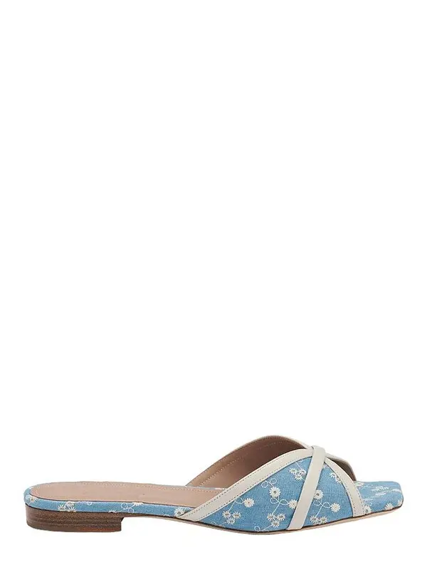 MALONE SOULIERS Perla Flats - Blue/cream