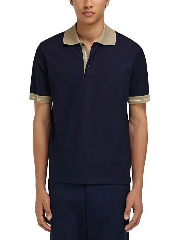 FERRAGAMO Colorblocked Polo Shirt - New Navy