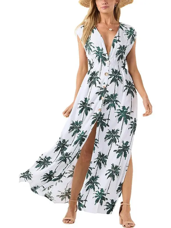 Tiare Hawaii Moonlight Maxi Dress - Palm Trees