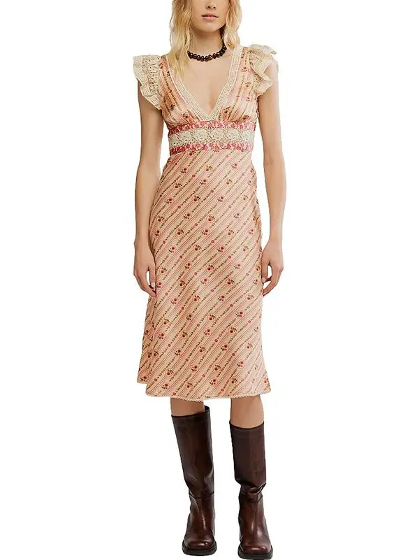 Free People Bali Belle Midi Dress - Soft Pink