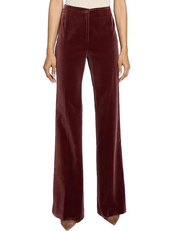 Santorelli Elizabeth Flared Leg Velvet Pant - Dusty Mauve