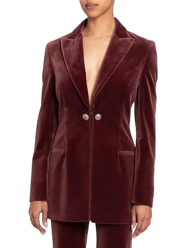 Santorelli Milli Long Velvet Jacket - Dusty Mauve