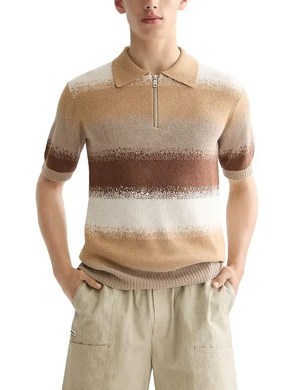 Scotch & Soda Knitted Degrade Polo Shirt - Plaza Taupe