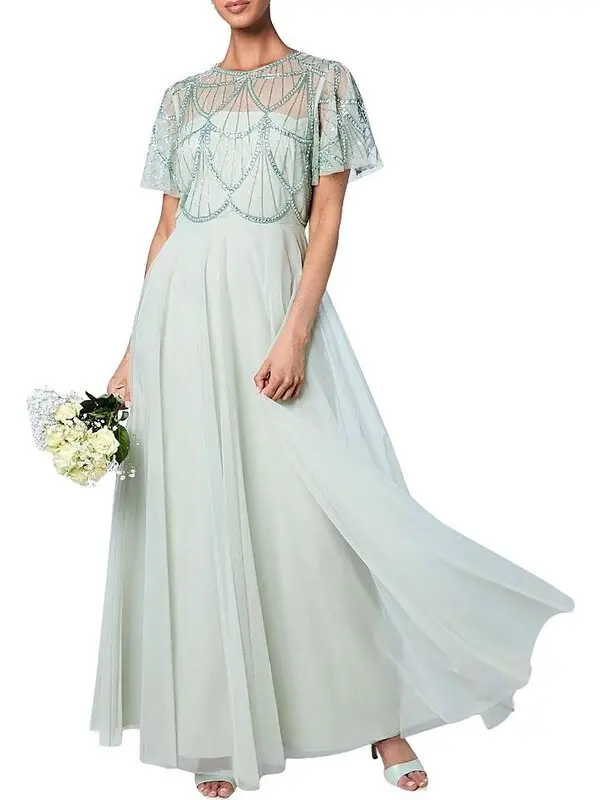 Coast Embellished Bodice Bridesmaids Dress - Sage