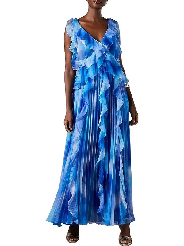 Coast Sleeveless V-neck Chiffon Maxi Dress - Blue