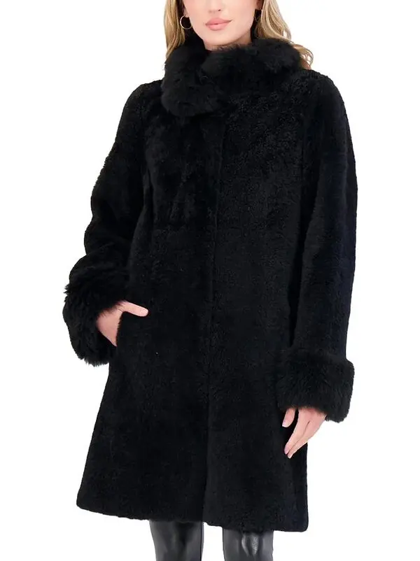 Gorski Sheared Cashmere Goat Jacket With Cashmere Goat Collar And Cuffs - Black