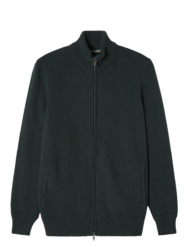 Robert Talbott Graham Cashmere Blend Full Zip Sweater - Green