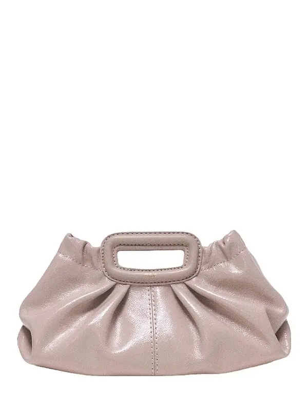 Maje Mini Leather Clutch - Mastic Beige