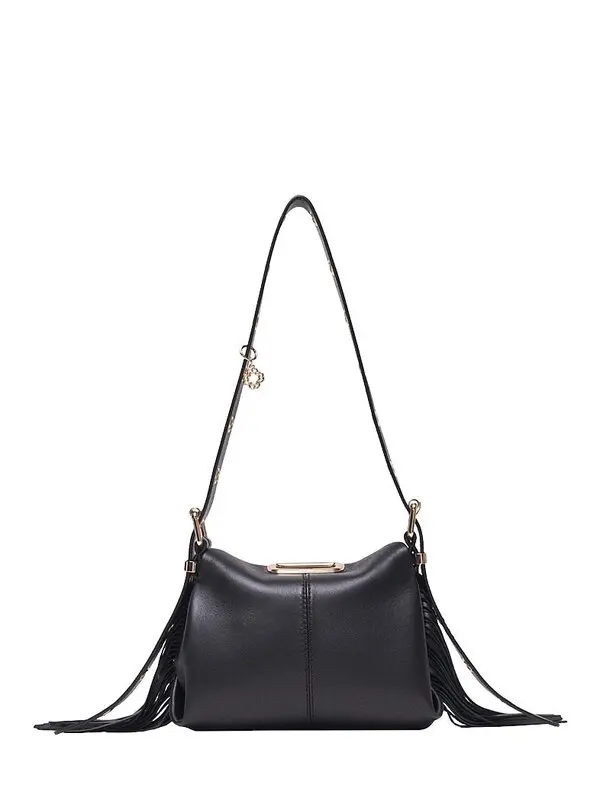Maje Miss M Mini Leather Crossbody Bag - Black