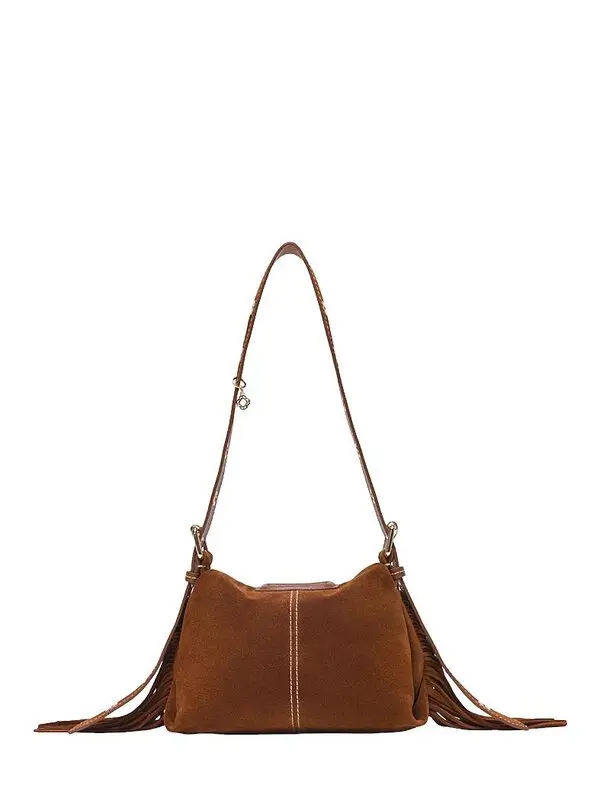 Maje Miss M Mini Fringed Crossbody Bag - Brown