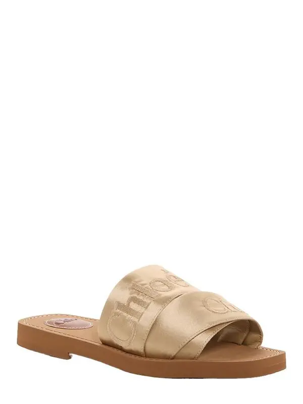 Chloé Woody Slide Sandals - Light Sand