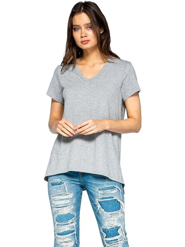 WILT CLOTHING Short Sleeve Shrunken Boyfriend Tee - Grey Heather