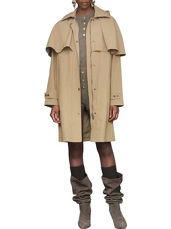 Avec Les Filles Cape Rain Coat - Wheat