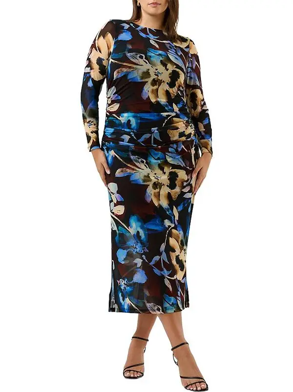 ESTELLE Cleo Mesh Midi Dress - Chocolate Winter