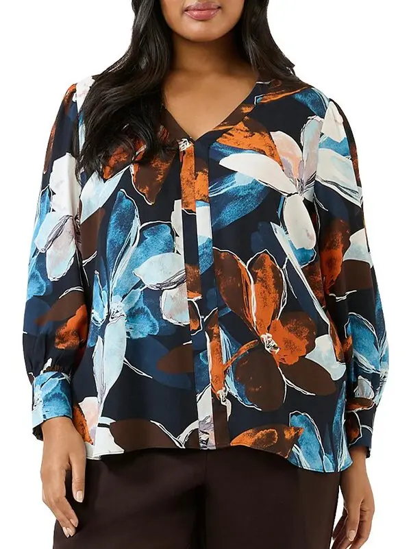 ESTELLE Annette V-neck Shirt - Auburn Tides
