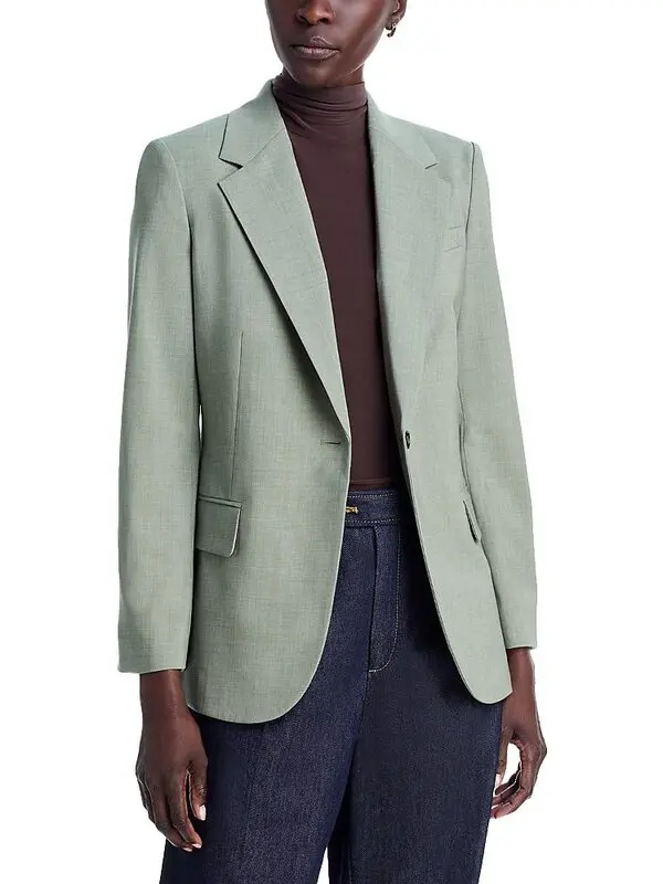 Theory Lynnia Blazer In Good Wool - Vetiver Melange