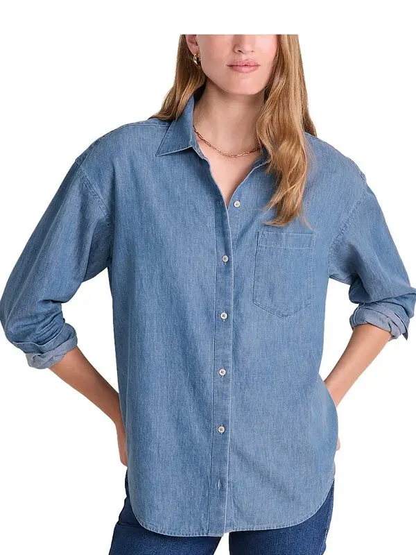 Vineyard Vines Birdie Chambray Shirt - Light Grey Heather