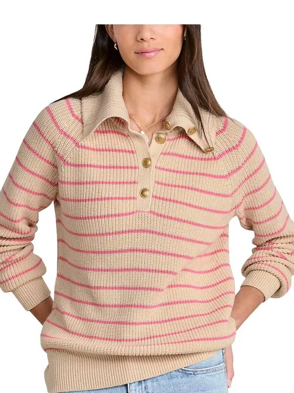 Vineyard Vines Button Detailed Cotton Sweater - Oatmeal