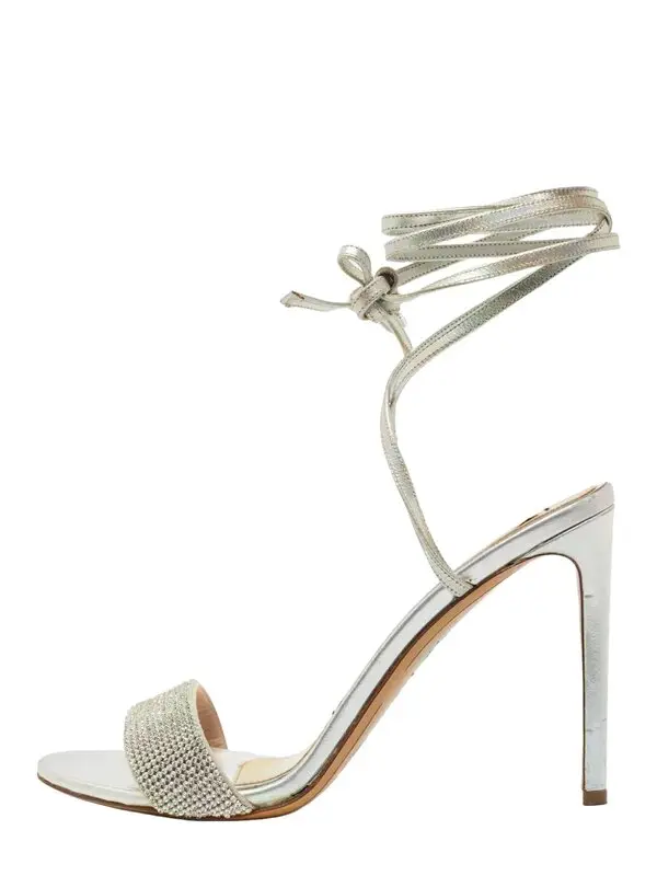 Alexandre Vauthier Crystal-embellished Ankle-wrap Heeled Sandals - Silver