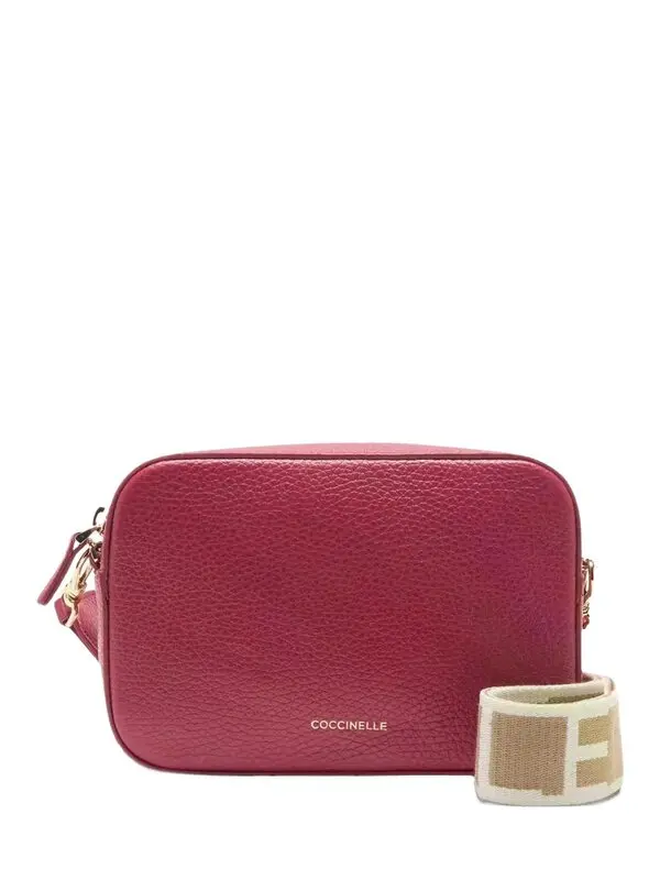 COCCINELLE Tebe Pebbled-leather Crossbody Bag - Red
