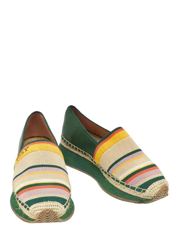 Tory Burch Knit Leather Espadrilles - Neutrals