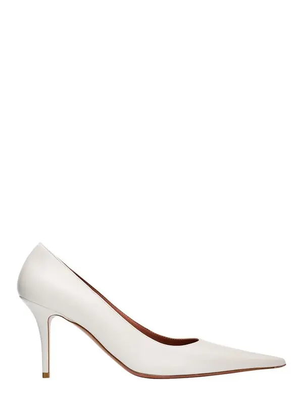 Amina Muaddi 90mm Barbara Leather Pointed-toe Pumps - White