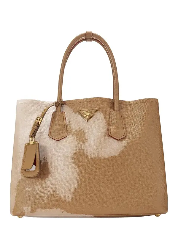 Prada Saffiano Double Bag - Brown