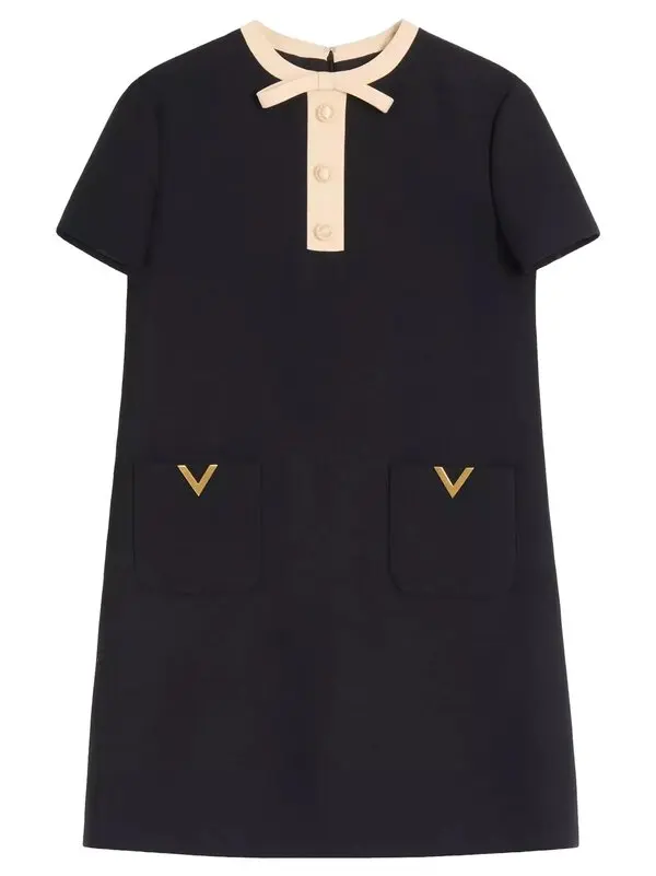 Valentino Garavani Wool And Silk Mini Dress - Black