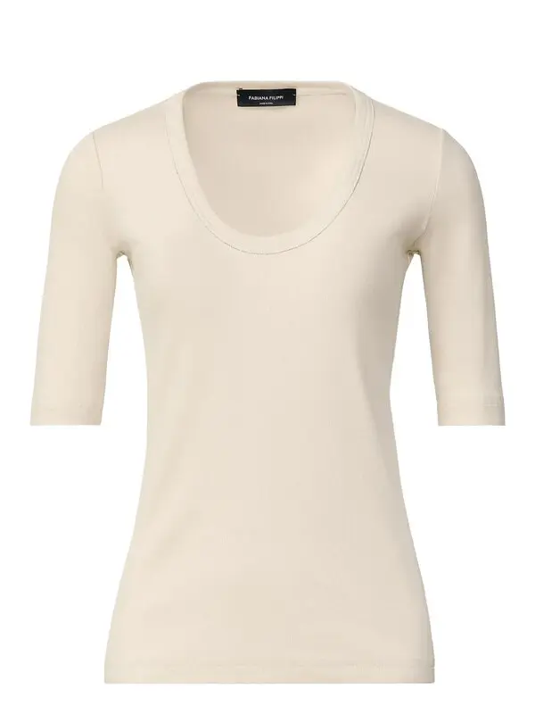 Fabiana Filippi Cotton T-shirt - Ivory