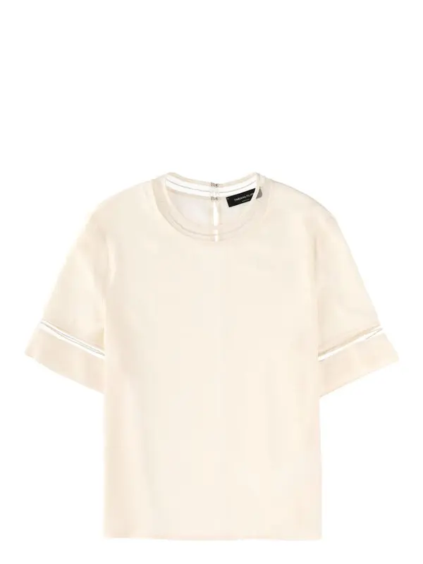 Fabiana Filippi T-shirt With Transparent Details - Ivory