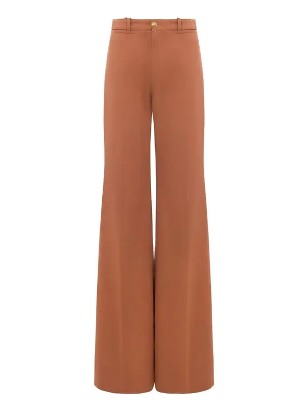 Chloé Flared High-waisted Trousers - Brown
