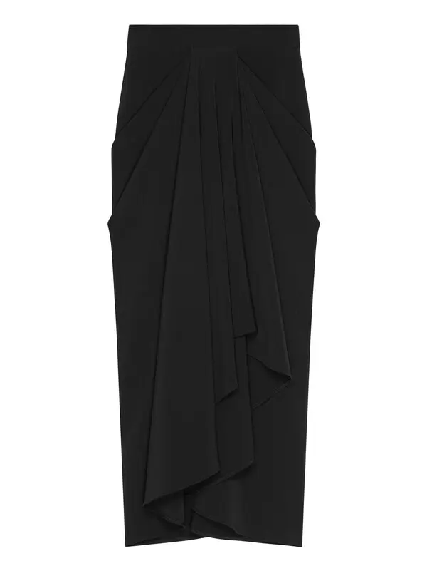 Givenchy Draped Midi Skirt - Black