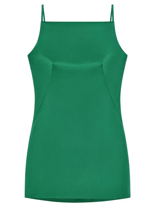 Givenchy Sliced Mini Dress In Silk Satin - Emerald Green