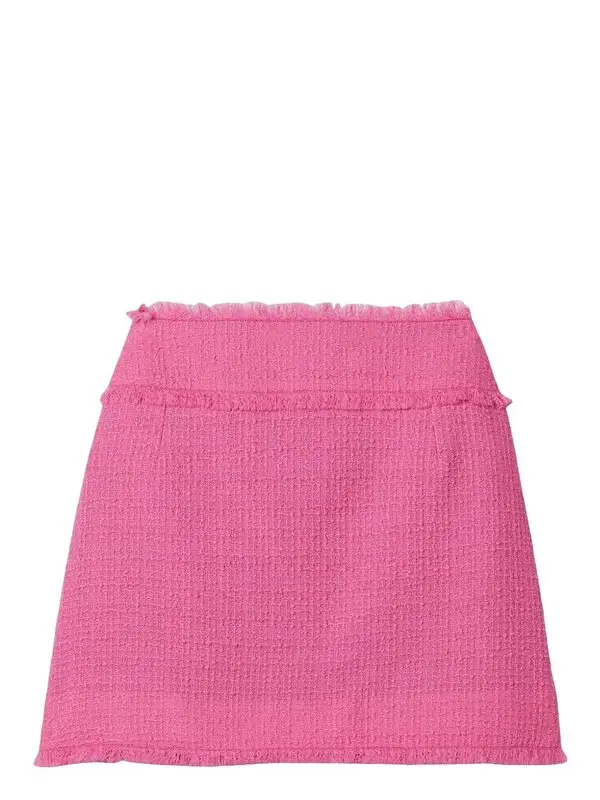 Dolce & Gabbana Frayed Wool-blend Tweed Mini Skirt - Pink