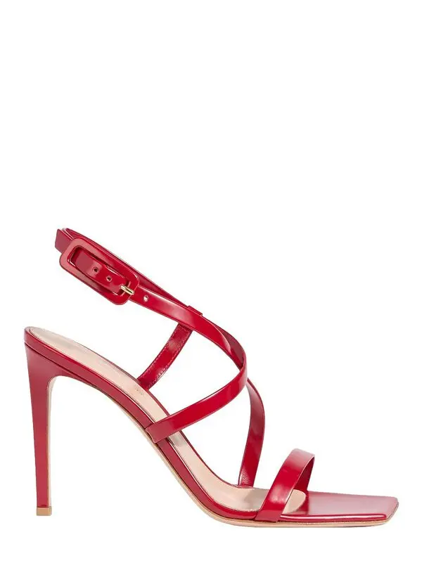 GIANVITO ROSSI Lindsay Leather Sandals - Red