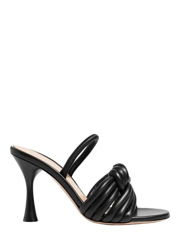 GIANVITO ROSSI Ottavia Twisted Leather Mules - Black