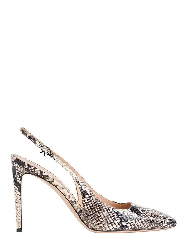 GIANVITO ROSSI Christina Snake-effect Leather Slingback Pumps - Animal Print