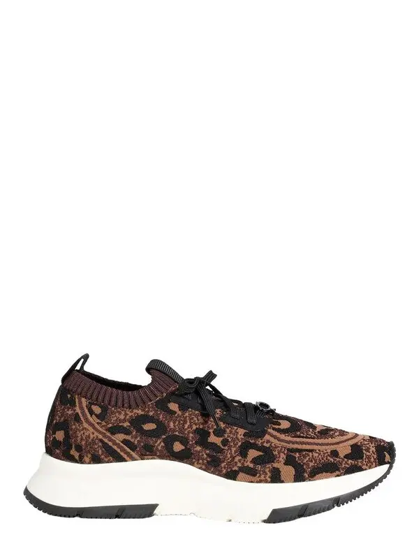GIANVITO ROSSI Glover Leopard Jacquard-knit Sneakers - Brown
